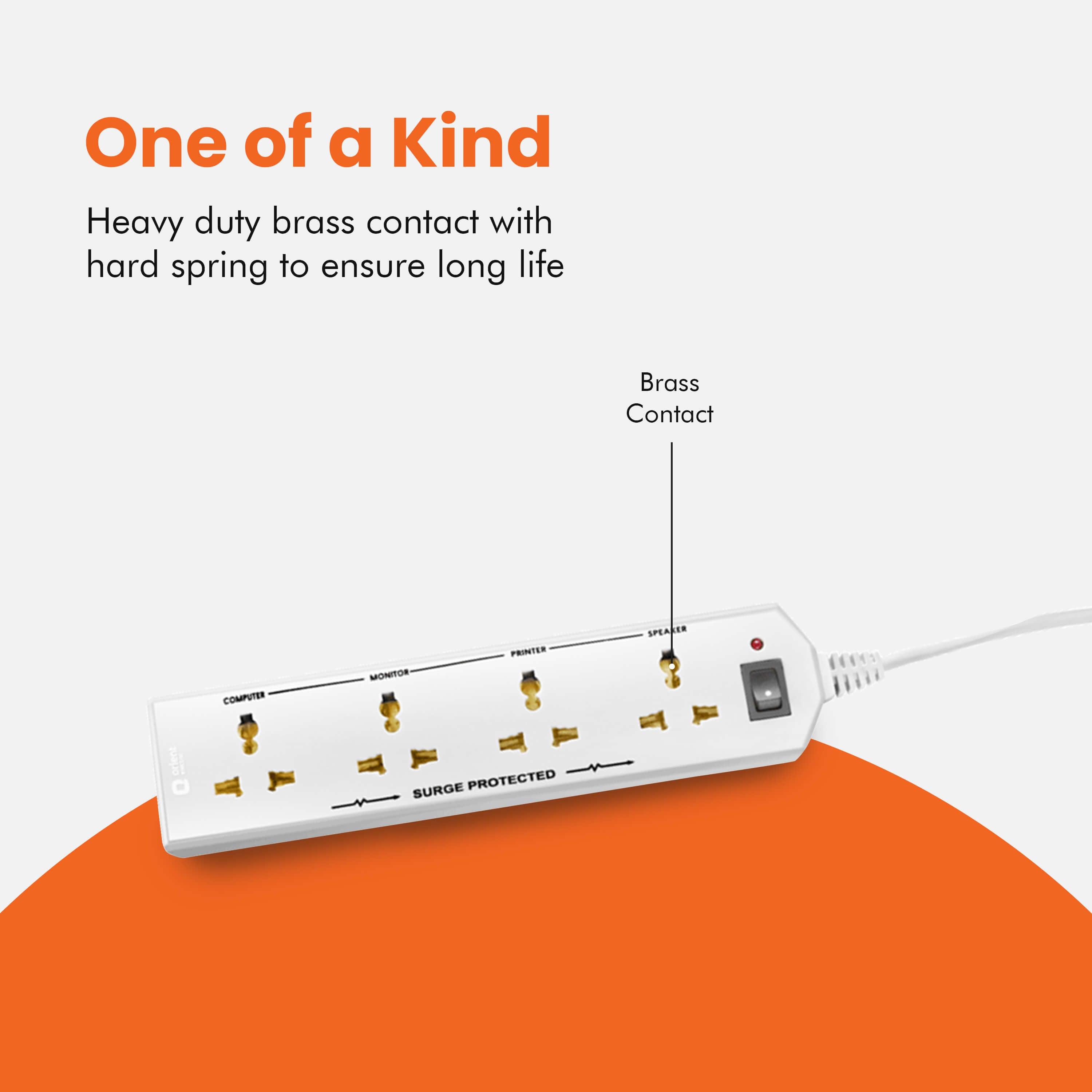Buy 4 Socket Extension Board with 2 Metre Wire White Online in India Orient Electric