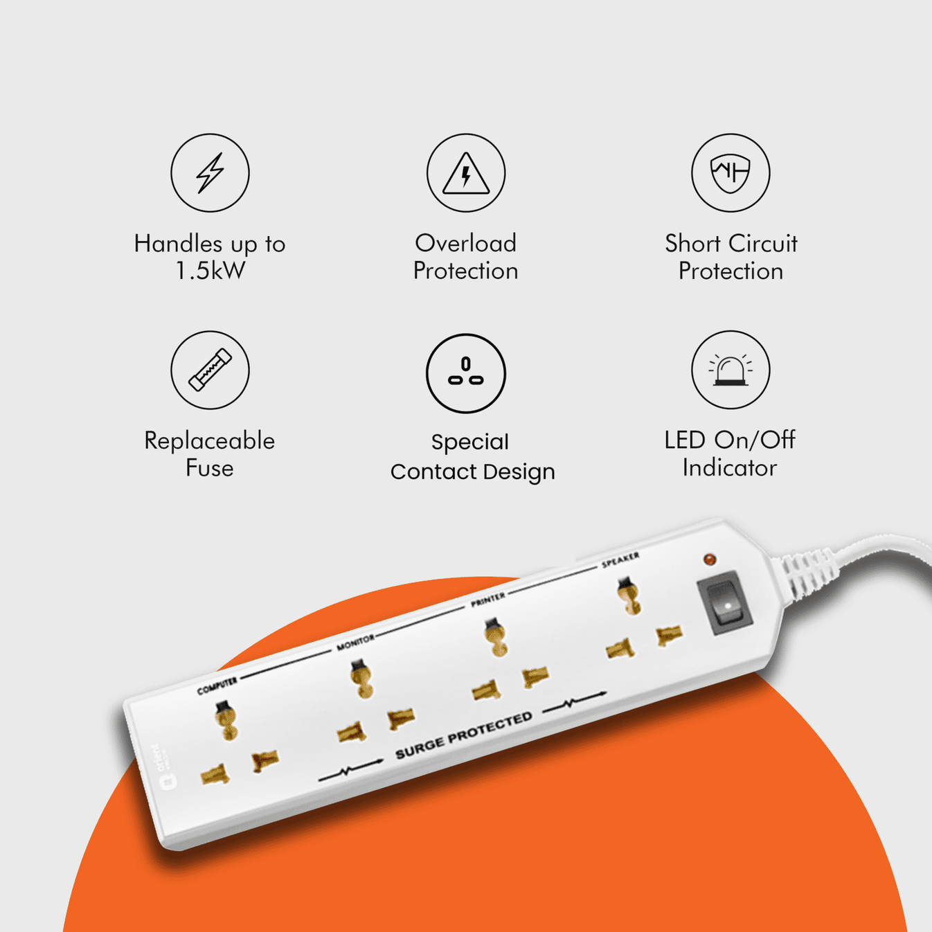 Buy 4 Socket Extension Board with 5 Metre Wire Online in India | Orient ...