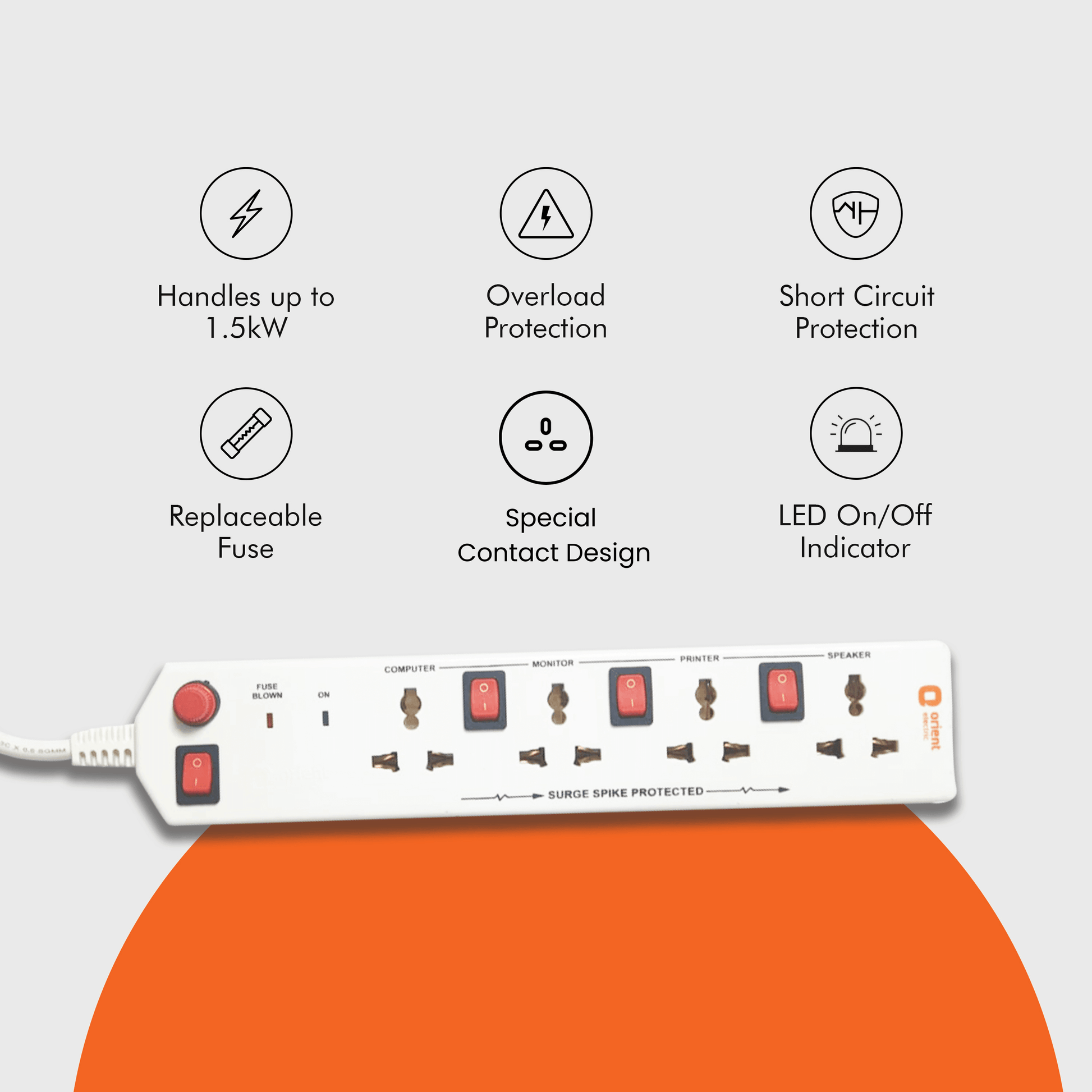 Buy 4x4 Socket Extension Board With 2 Metre Wire White Online In