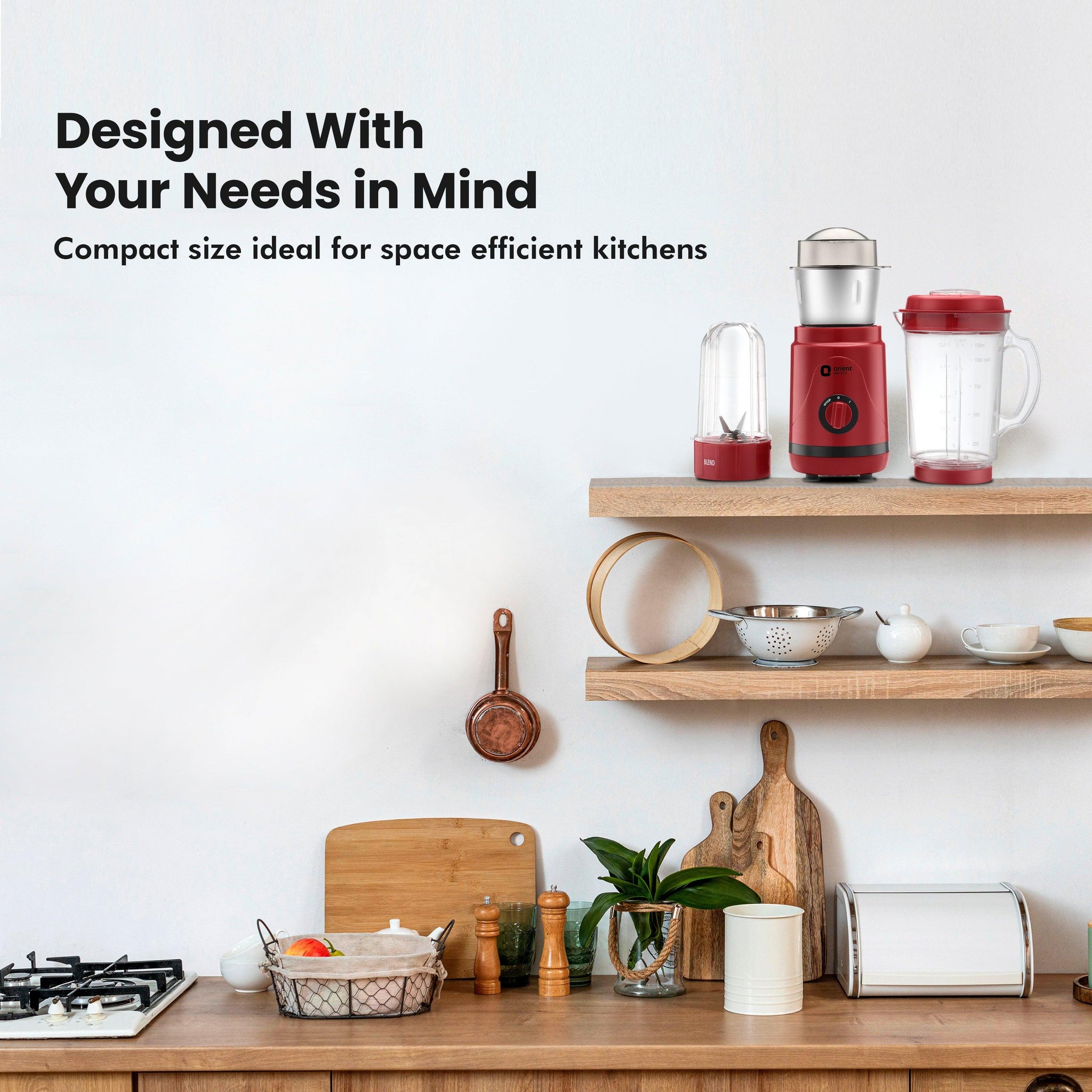 Buy Compact Geenie 3 Jar Mixer Grinder Online in India | Orient Electric