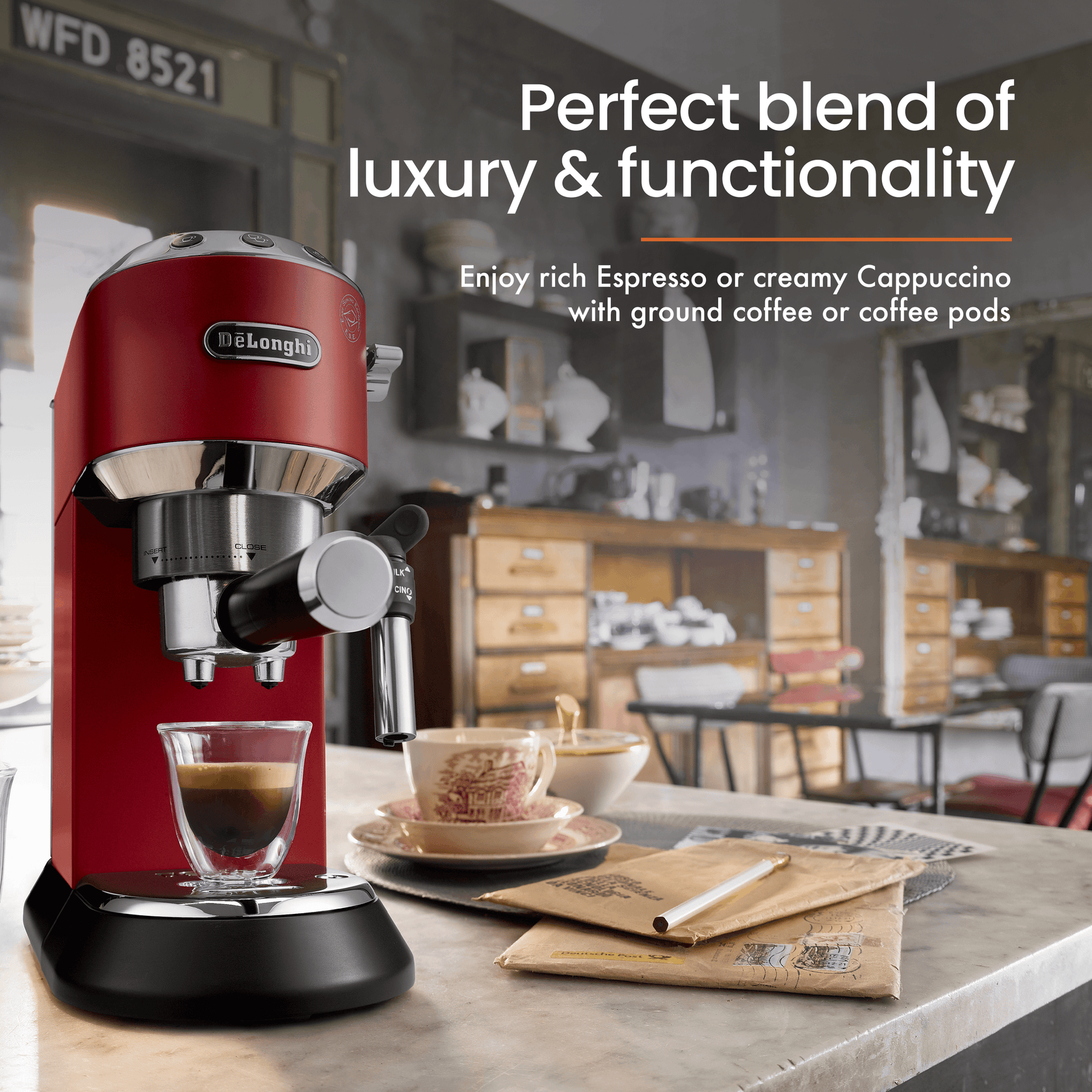 Buy DeLonghi EC685.R 1350 Watt Espresso Coffee Machine, Red Online in ...