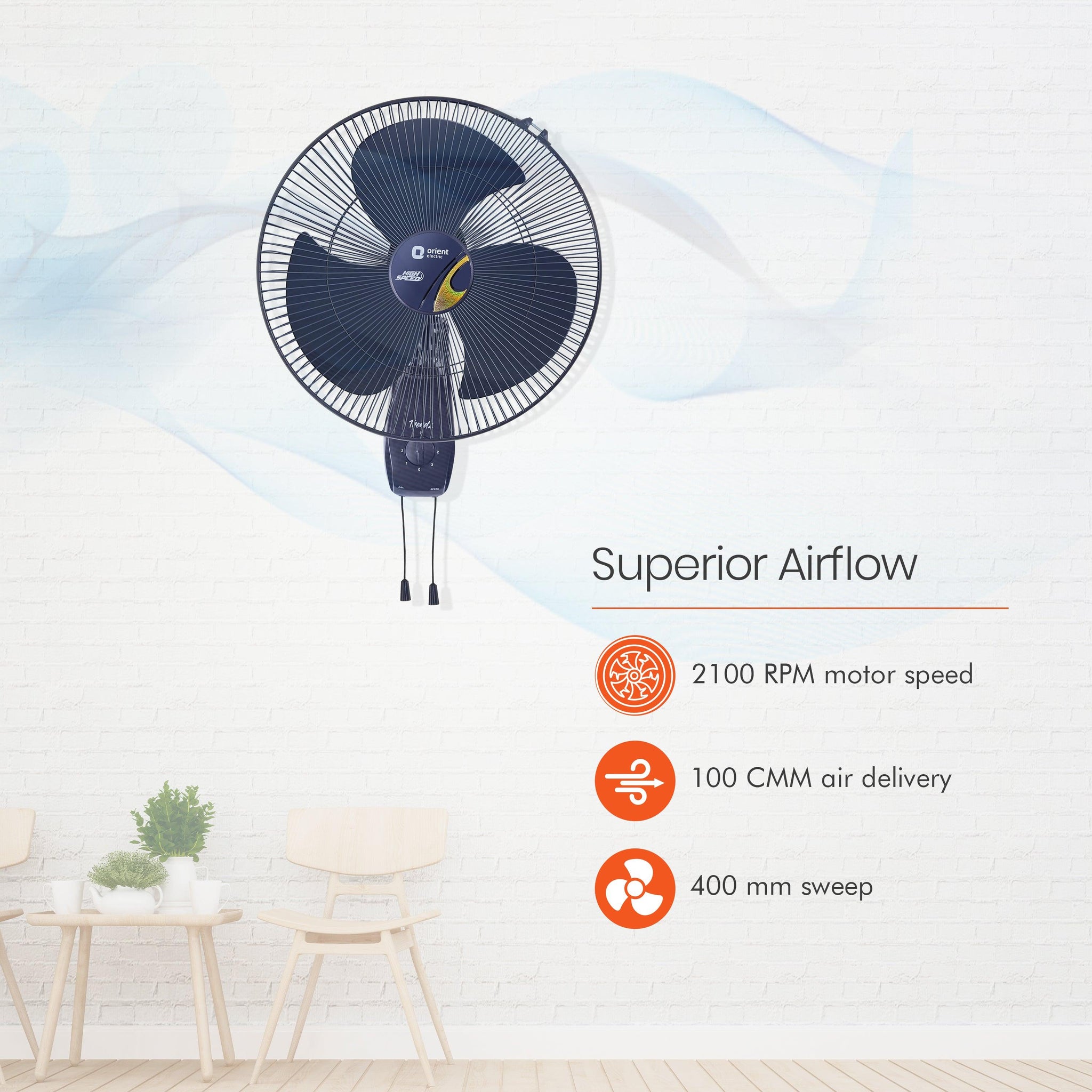 Buy Wall 47 Trendz 400mm high-speed Wall Fan Online in India | Orient ...