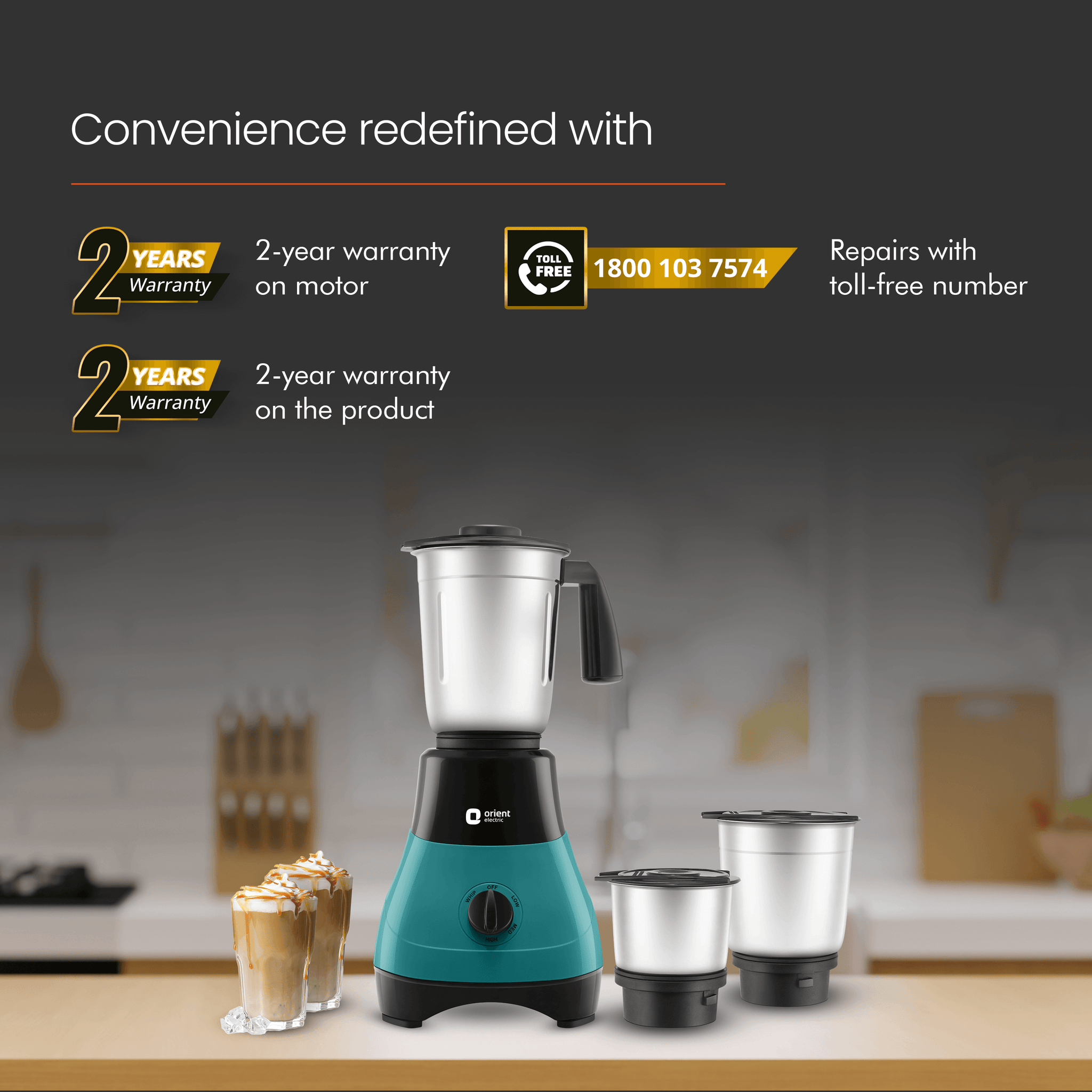 Buy Fine Blend 3 Jar Mixer Grinder Online in India | Orient Electric